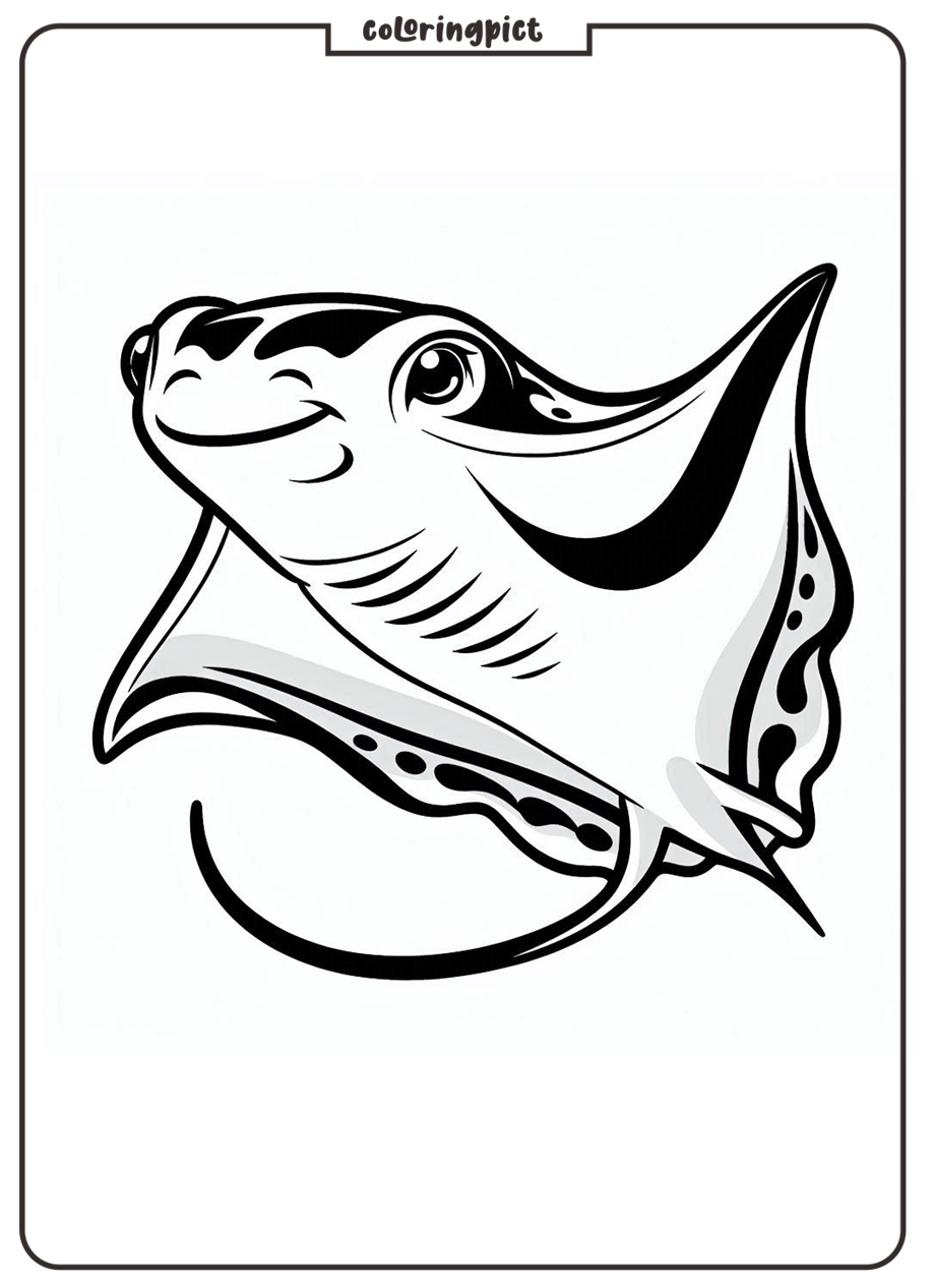 Manta Ray Coloring Page for Kids - coloringpict