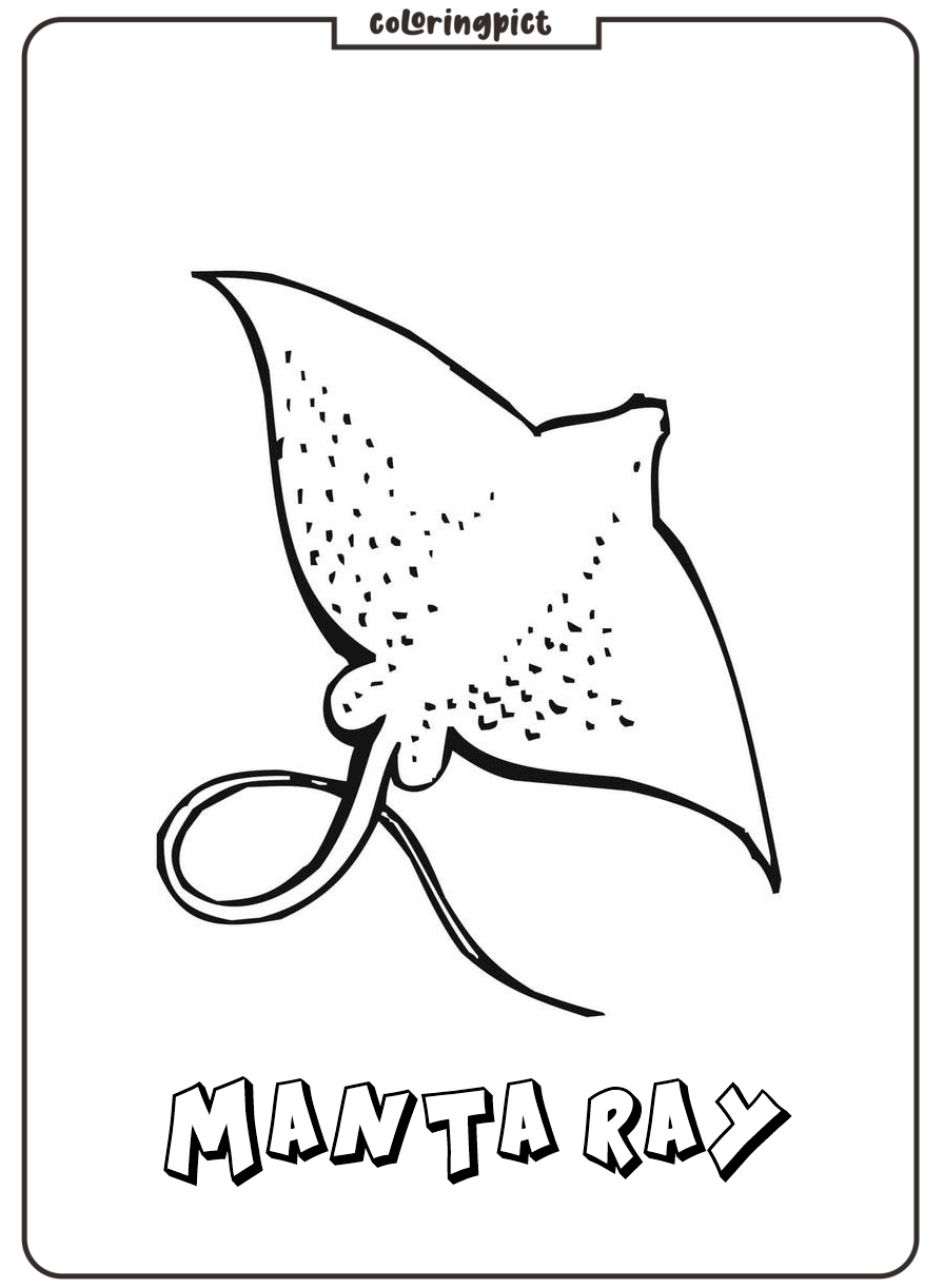 Manta Ray Coloring Page for Kids - coloringpict